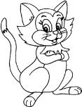 Printable animal funny cat face colouring pages for kids