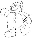 happy snowman christmas stocking coloring pages for kids