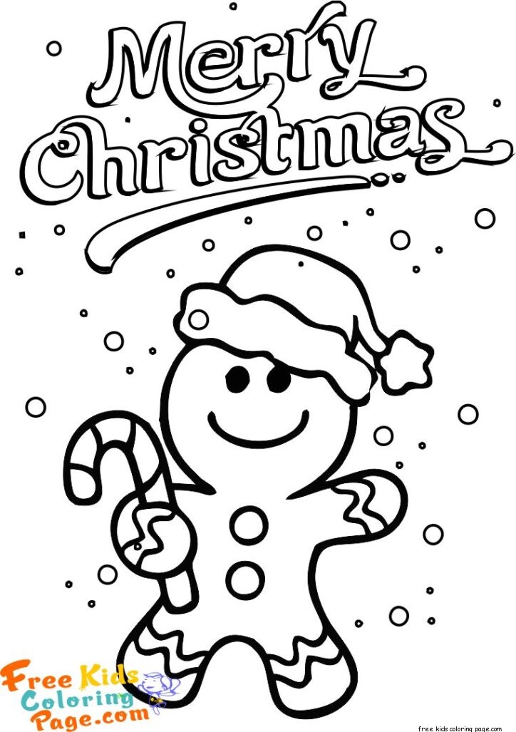 Gingerbread man coloring page christmas to printable for kids