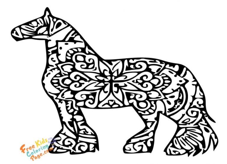 Horse mandala coloring pages - Free Kids Coloring Page