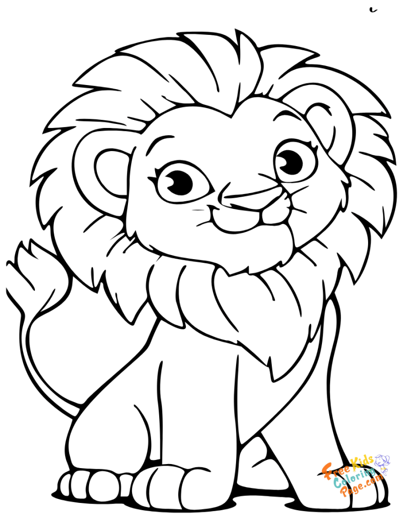 cute lion coloring pages printable - Free Kids Coloring Page
